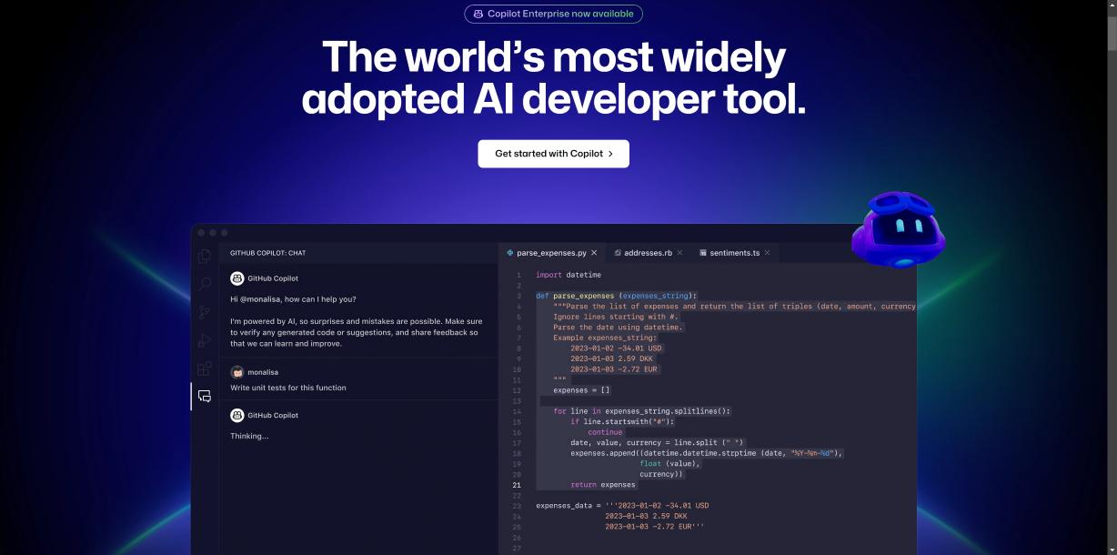 GitHub Copilot：AI编程助手引领未来代码创作-AI工具推荐-AI工具导航